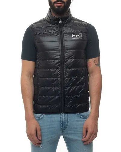 EA7 Logo Printed Zipped Down Gilet
