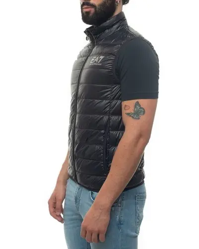 EA7 Logo Printed Zipped Down Gilet