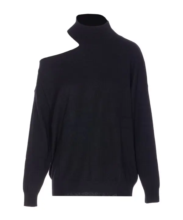 LISA YANG Cut-out High Neck Sweater - Black