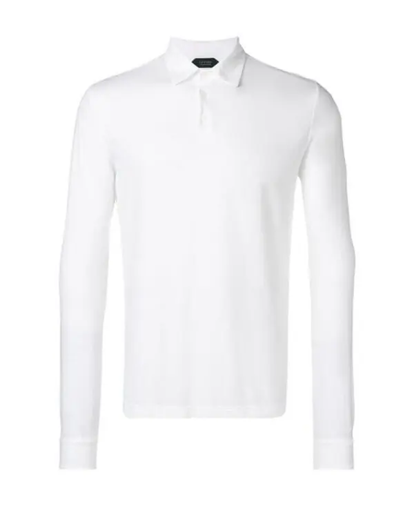 ZANONE Long-sleeved Cotton Polo Shirt