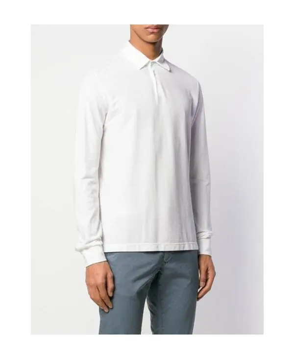 ZANONE Long-sleeved Cotton Polo Shirt