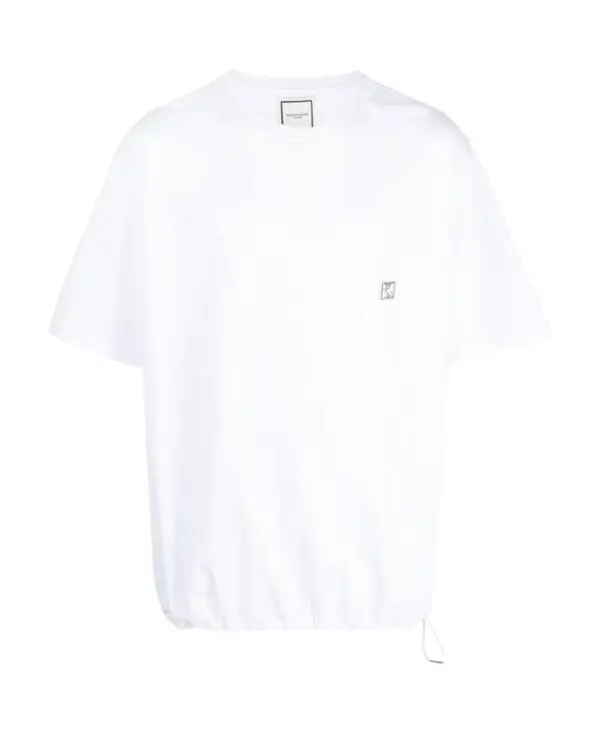WOOYOUNGMI Logo-plaque Drawstring T-shirt - White