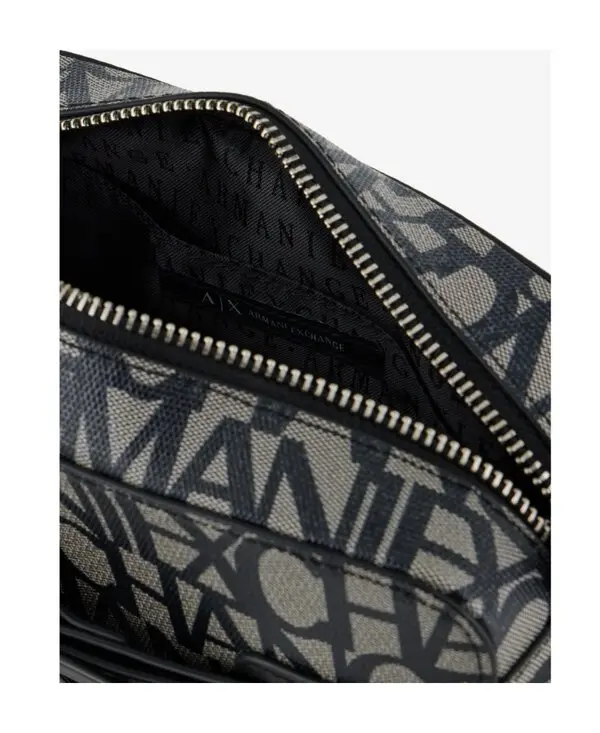 Armani Exchange Monogram Camera Case Bag With Adjustable Shoulder Strap