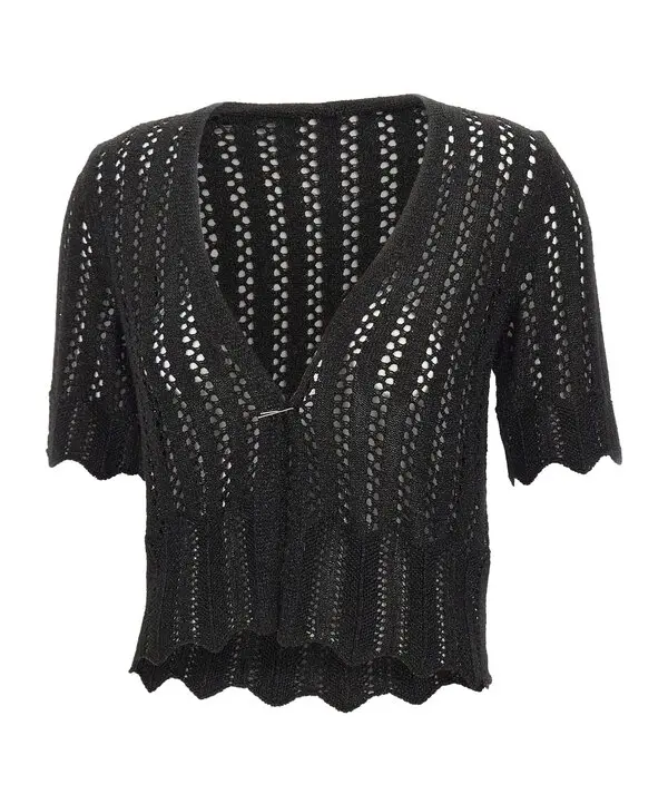 KAOS Open-knit Cardigan - Black