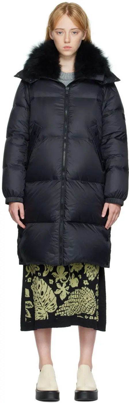YVES SALOMON Logo Quilted Down Jacket