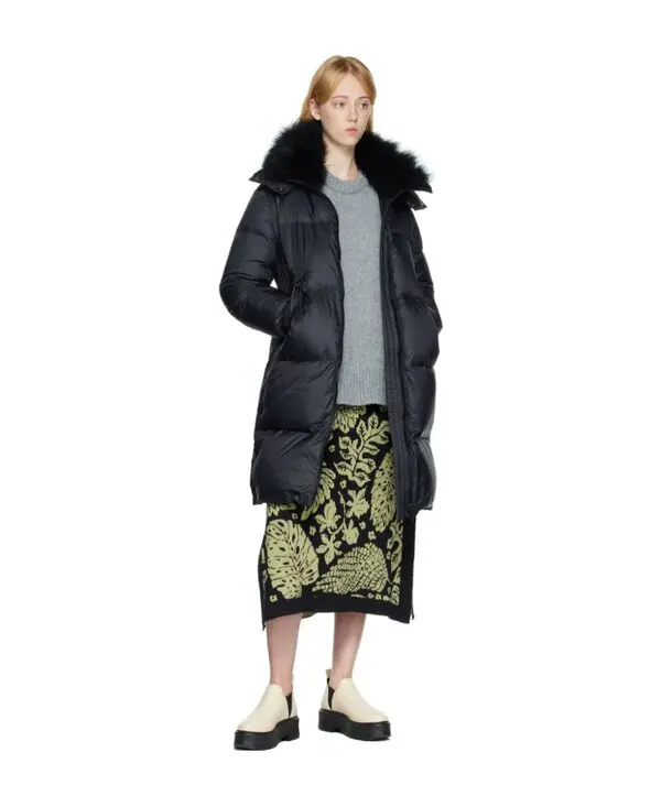 YVES SALOMON Logo Quilted Down Jacket