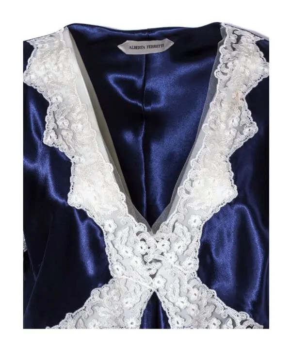 Alberta Ferretti Lace Trim V-neck Top