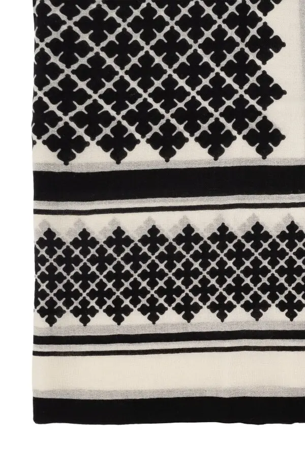 BY MALENE BIRGER Julee Patterned-intarsia Wool Scarf - Black