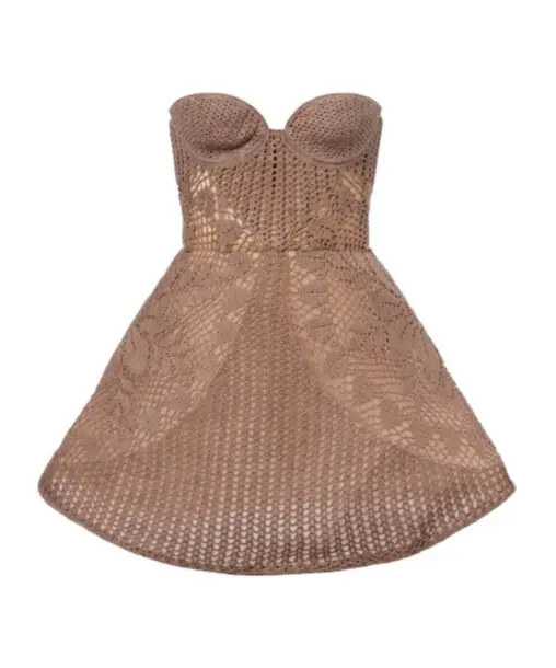Magda Butrym Crochet Corset Dress - Brown