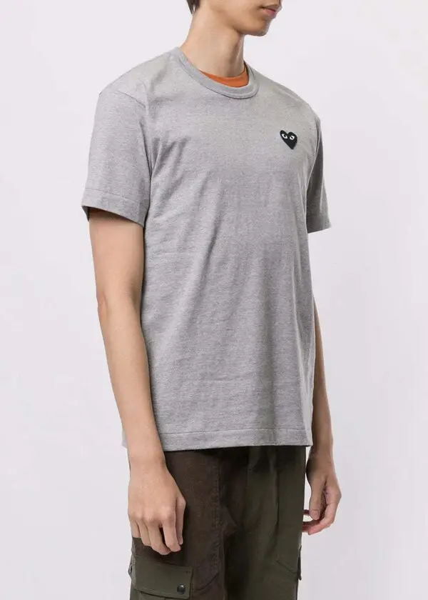 Play Comme Des Garcon Open-necked Black Shirt