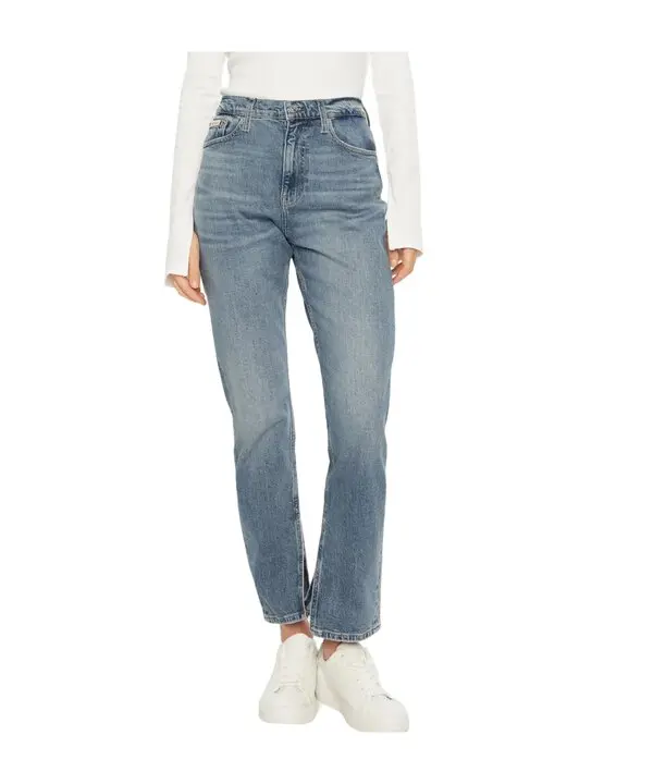 Calvin Klein Authentic Slim Straight Leg Jeans With Slit Hem - Blue