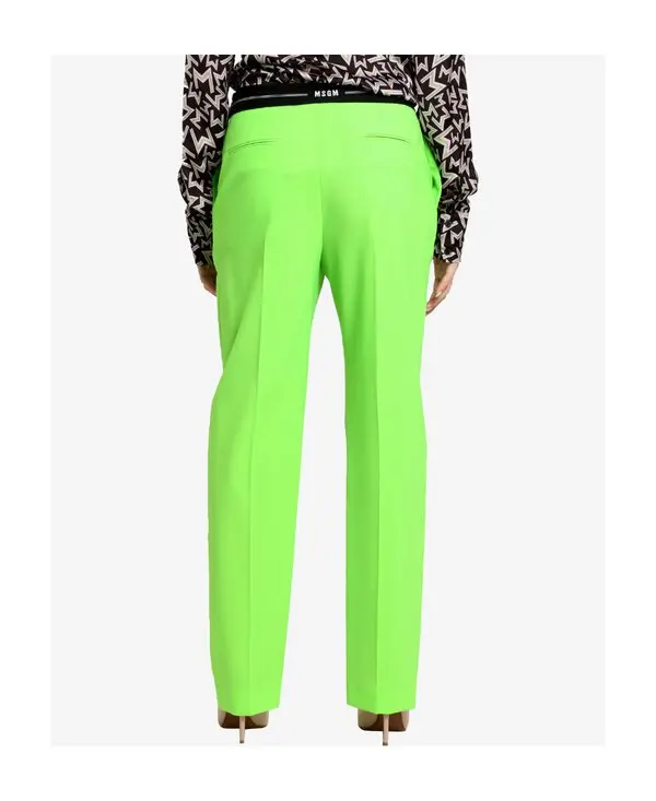 MSGM Logo Waistband Straight Leg Trousers