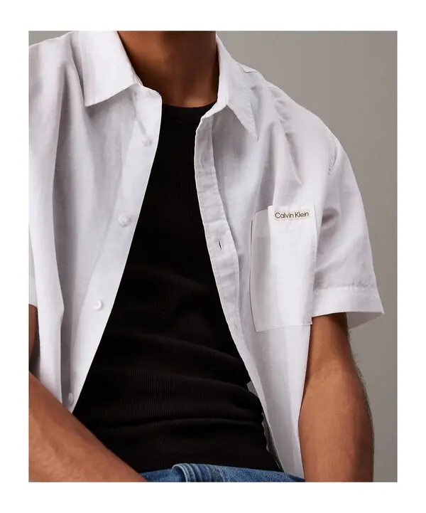 Calvin Klein Linen Cotton Short Sleeve Shirt