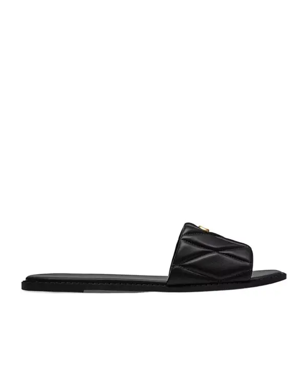 COACH Holly Quilted Logo Sandals - Black