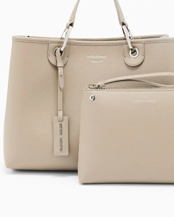 Emporio Armani Logo Strap Tote Bag - Light Brown