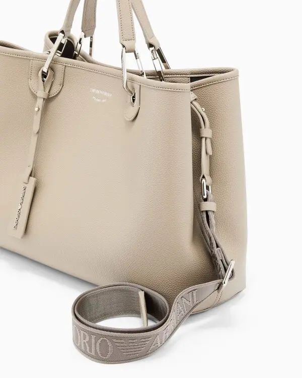 Emporio Armani Logo Strap Tote Bag - Light Brown