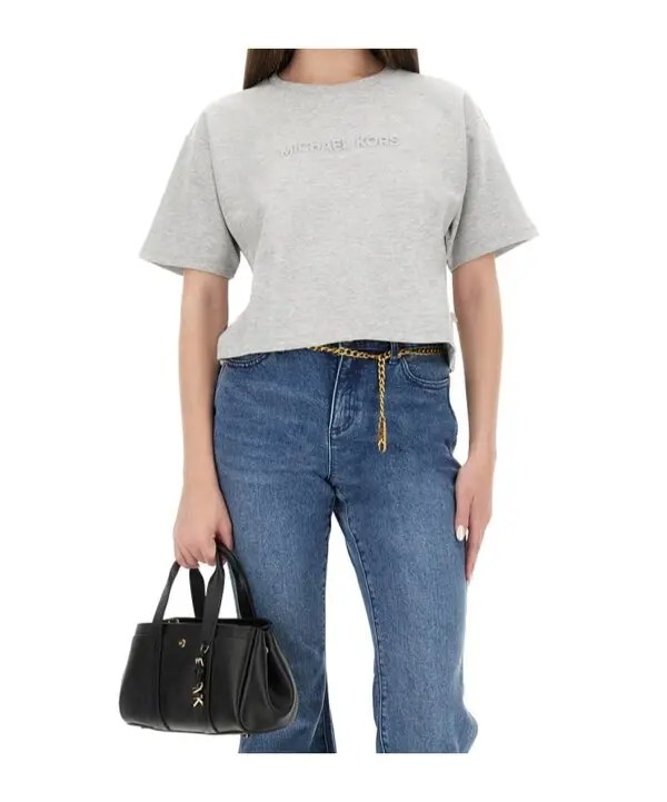 Michael Kors Logo-embossed Cropped T-shirt