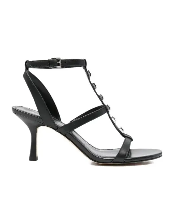 Michael Kors Nara Studded Leather Sandals - Black