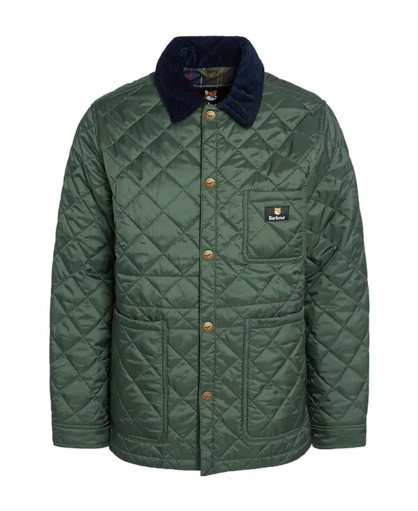 Barbour Quilted Padded Jacket With Tartan Lining - No