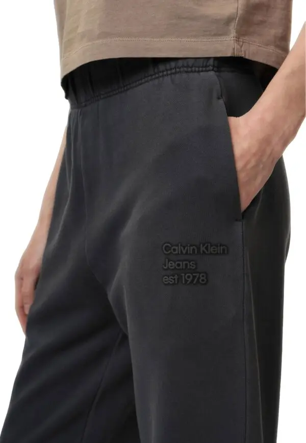 Calvin Klein Washed Logo Cotton Terry Joggers