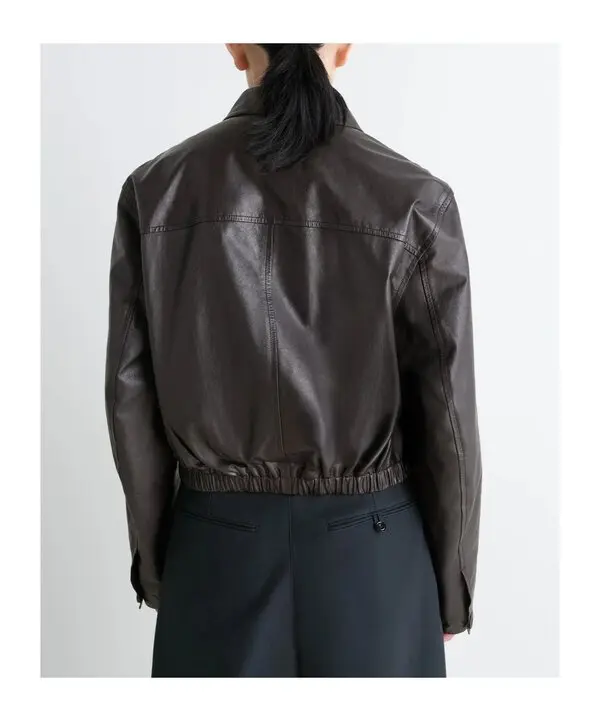LEMAIRE Long Sleeve Buttoned-up Leather Jacket