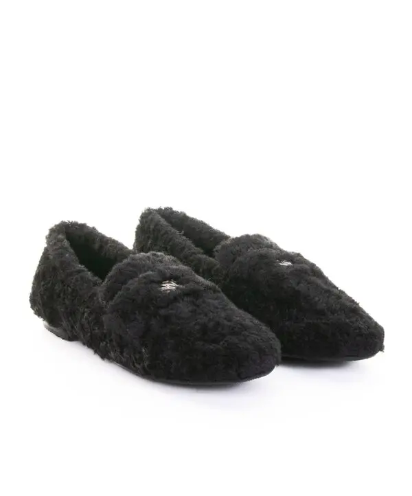 Casadei Shearling Slip-on Loafers
