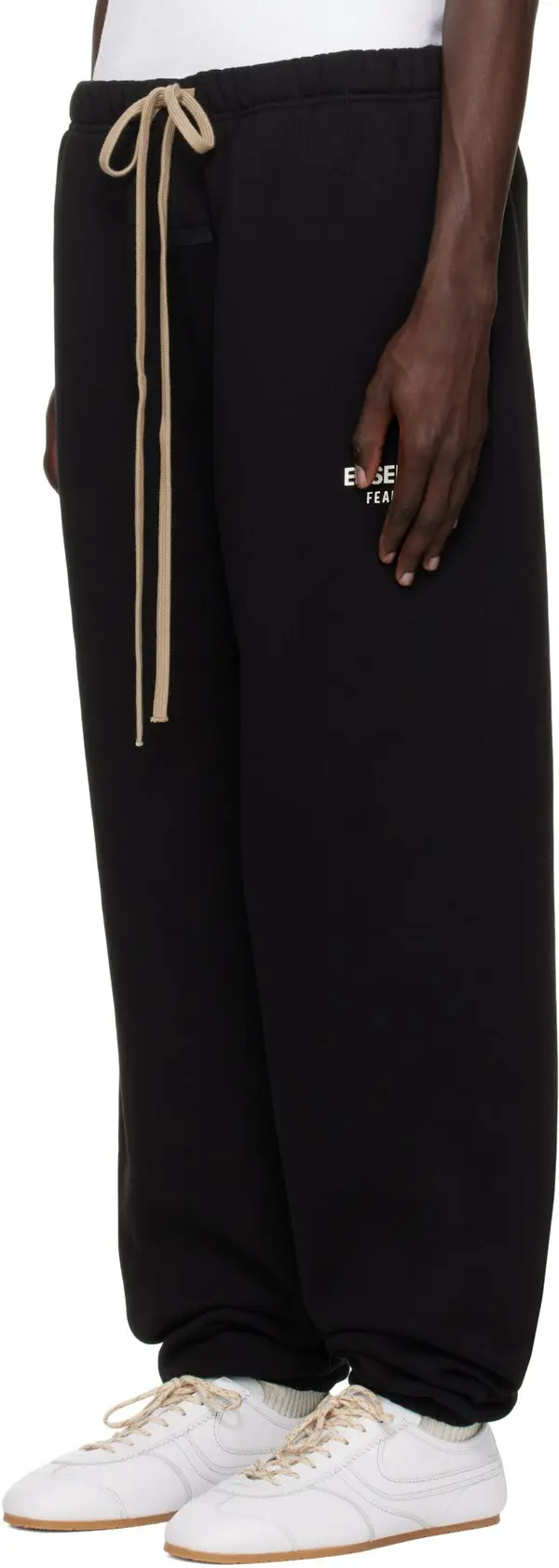 Fear Of God Logo Printed Drawstring Track Pants - Black
