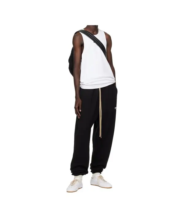 Fear Of God Logo Printed Drawstring Track Pants - Black