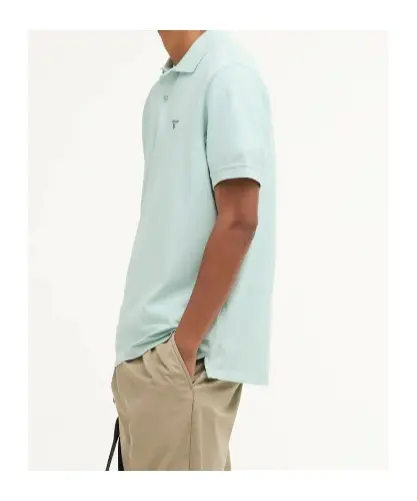 Barbour Lightweight Sports Short-sleeved Polo Shirt - Mint Blue