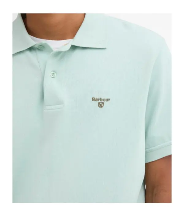 Barbour Lightweight Sports Short-sleeved Polo Shirt - Mint Blue
