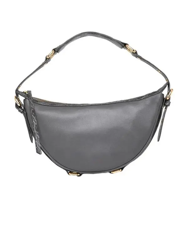 By Far Semi-circular One-shoulder Handbag - Gray