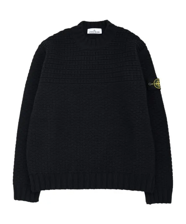 Stone Island Crew Neck Pullover Sweater - Blue