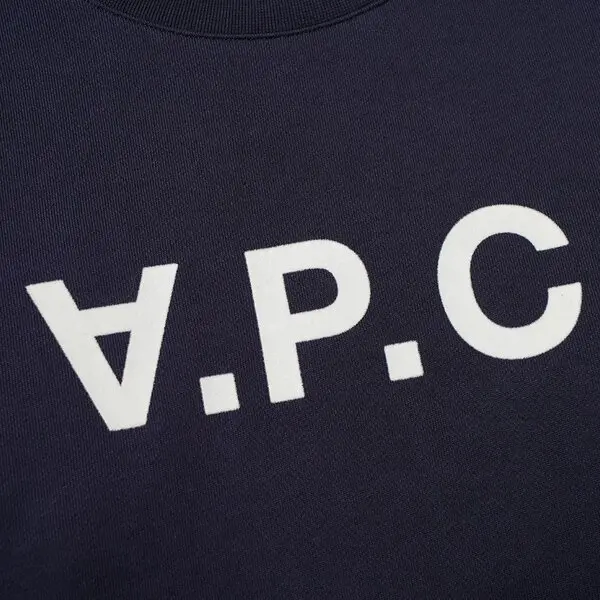 A.p.c. Vpc Logo Flocked Crewneck Sweatshirt