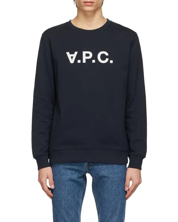 A.p.c. Vpc Logo Flocked Crewneck Sweatshirt