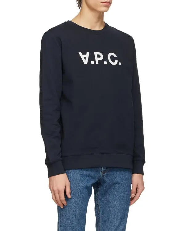 A.p.c. Vpc Logo Flocked Crewneck Sweatshirt