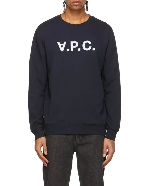 A.p.c. Vpc Logo Flocked Crewneck Sweatshirt