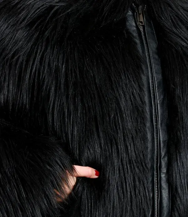 ANIYE BY Long-sleeved Faux Fur Bomber Jacket