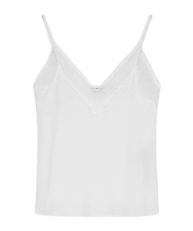 Marella Silk-blend Slip Top With Lace Trim - White