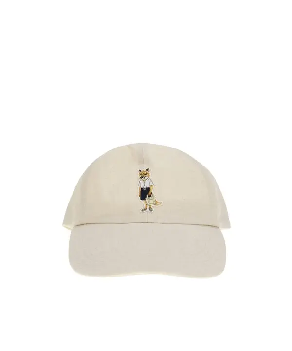 Maison Kitsuné Dressed Fox Logo Embroidered Baseball Cap - Beige