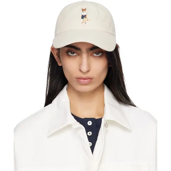 Maison Kitsuné Dressed Fox Logo Embroidered Baseball Cap