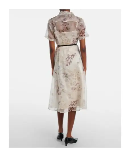 Altuzarra Kiera Floral Silk Midi Dress - Nude