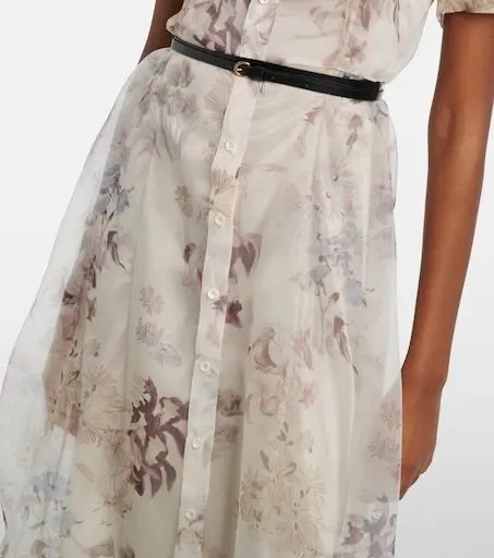 Altuzarra Kiera Floral Silk Midi Dress - Nude