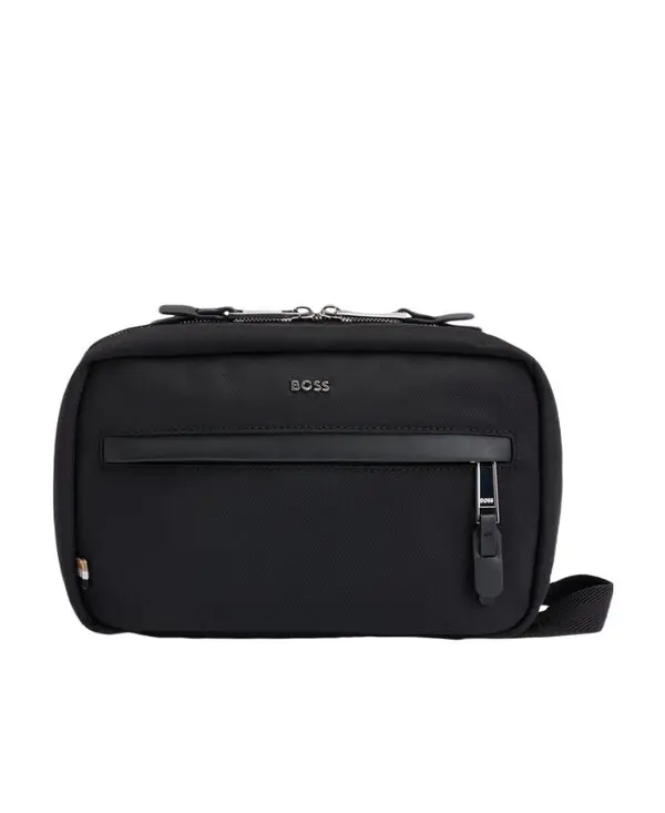 Hugo Boss Logo Lettering Washbag - Black