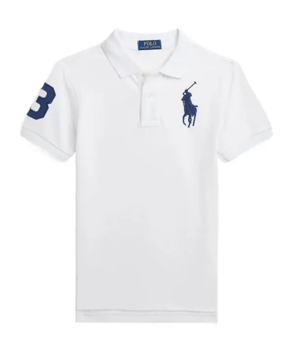 Ralph Lauren Polo Pony Embroidered Cotton Polo Shirt - White