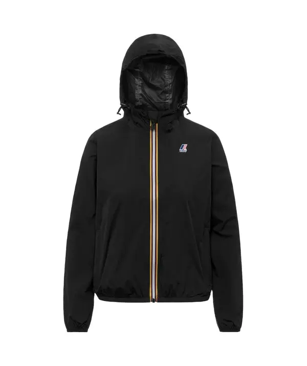 K-WAY Zip-up Hooded Jacket - Black Solid