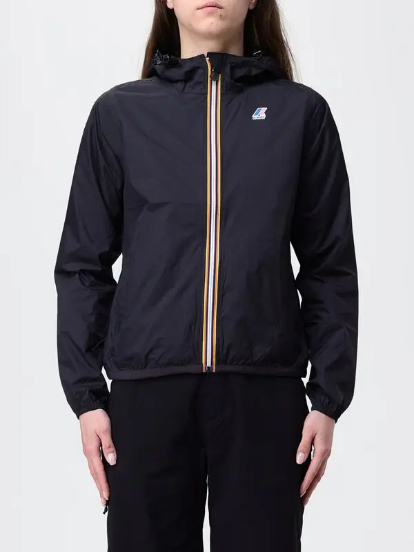 K-WAY Zip-up Hooded Jacket - Black Solid