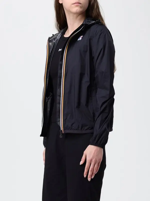 K-WAY Zip-up Hooded Jacket - Black Solid
