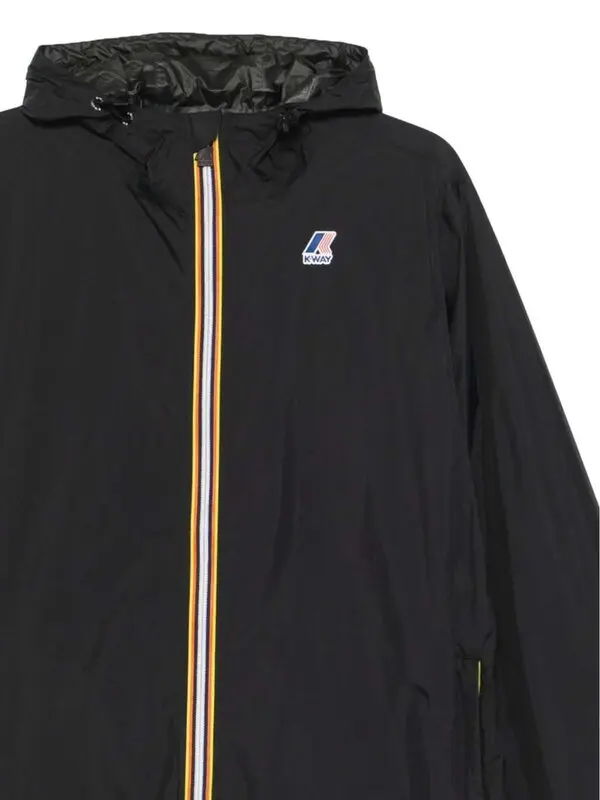 K-WAY Zip-up Hooded Jacket - Black Solid
