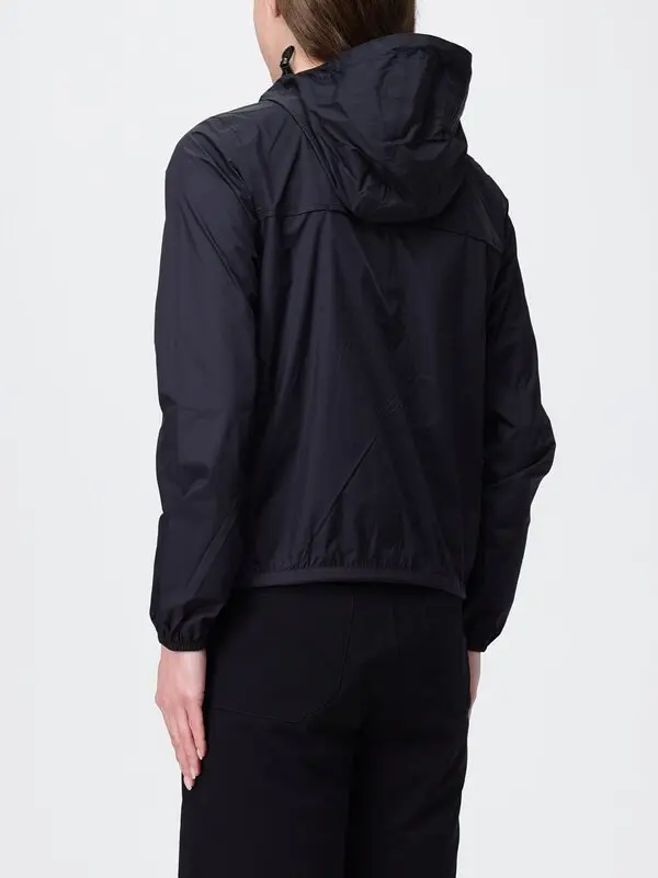 K-WAY Zip-up Hooded Jacket - Black Solid