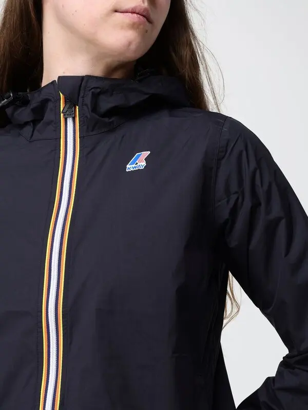 K-WAY Zip-up Hooded Jacket - Black Solid